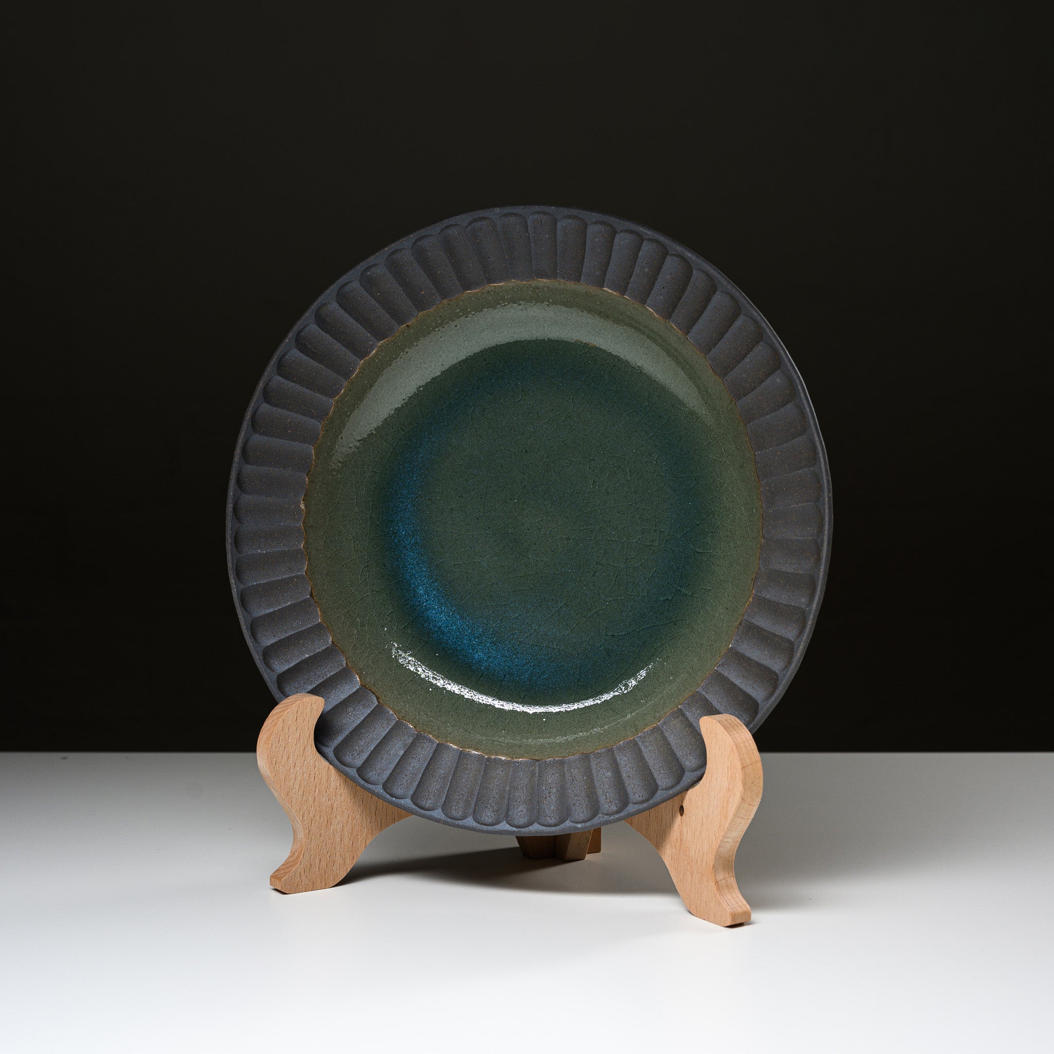 Wakasama Kiln Jade Shallow Bowl - 24 cm / わかさま陶芸 – Osara Australia