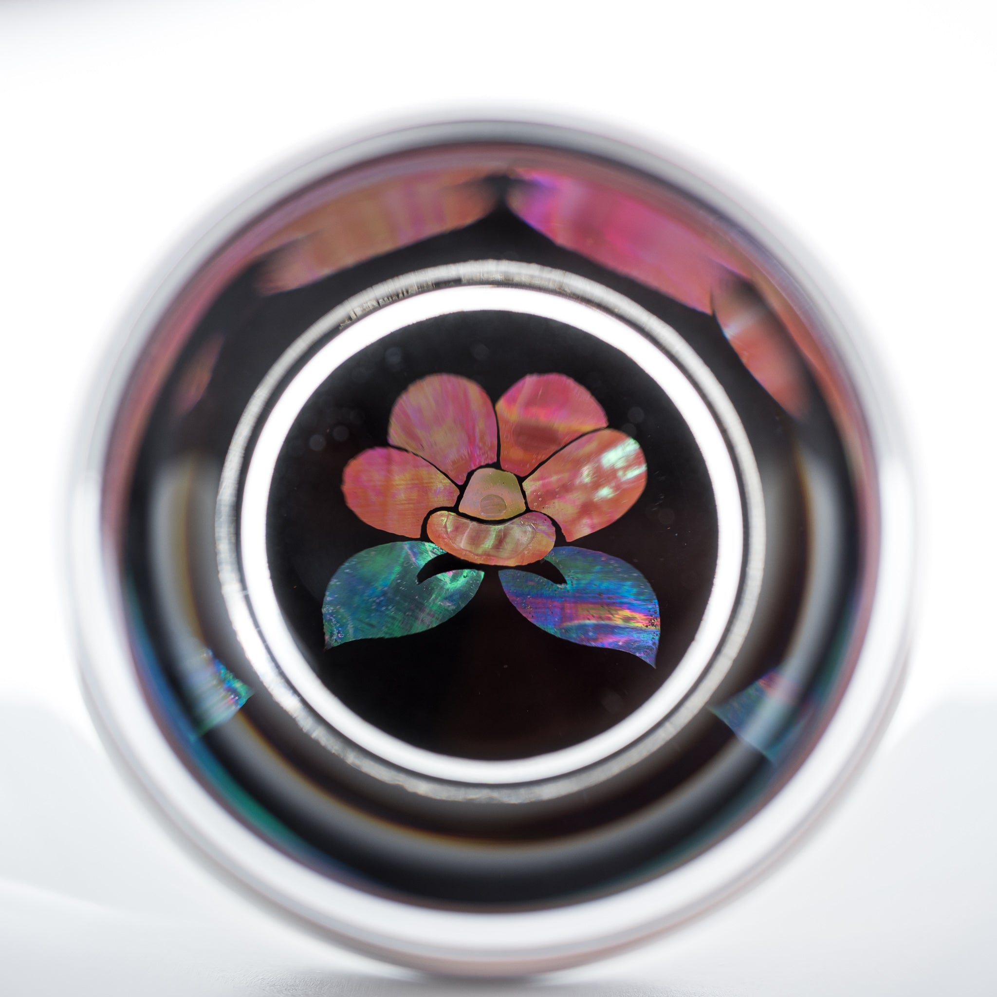 AMANO Lacquer Mother-of-Pearl Sake Glass - Camellia / 天野漆器 螺鈿ガラス ...