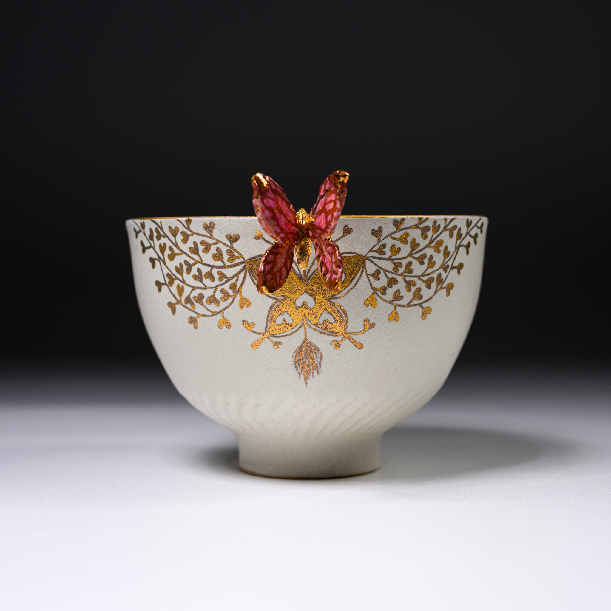 Butterfly Hand made Matcha Bowl - Golden Branch by Yutaka Ono – Osara ...