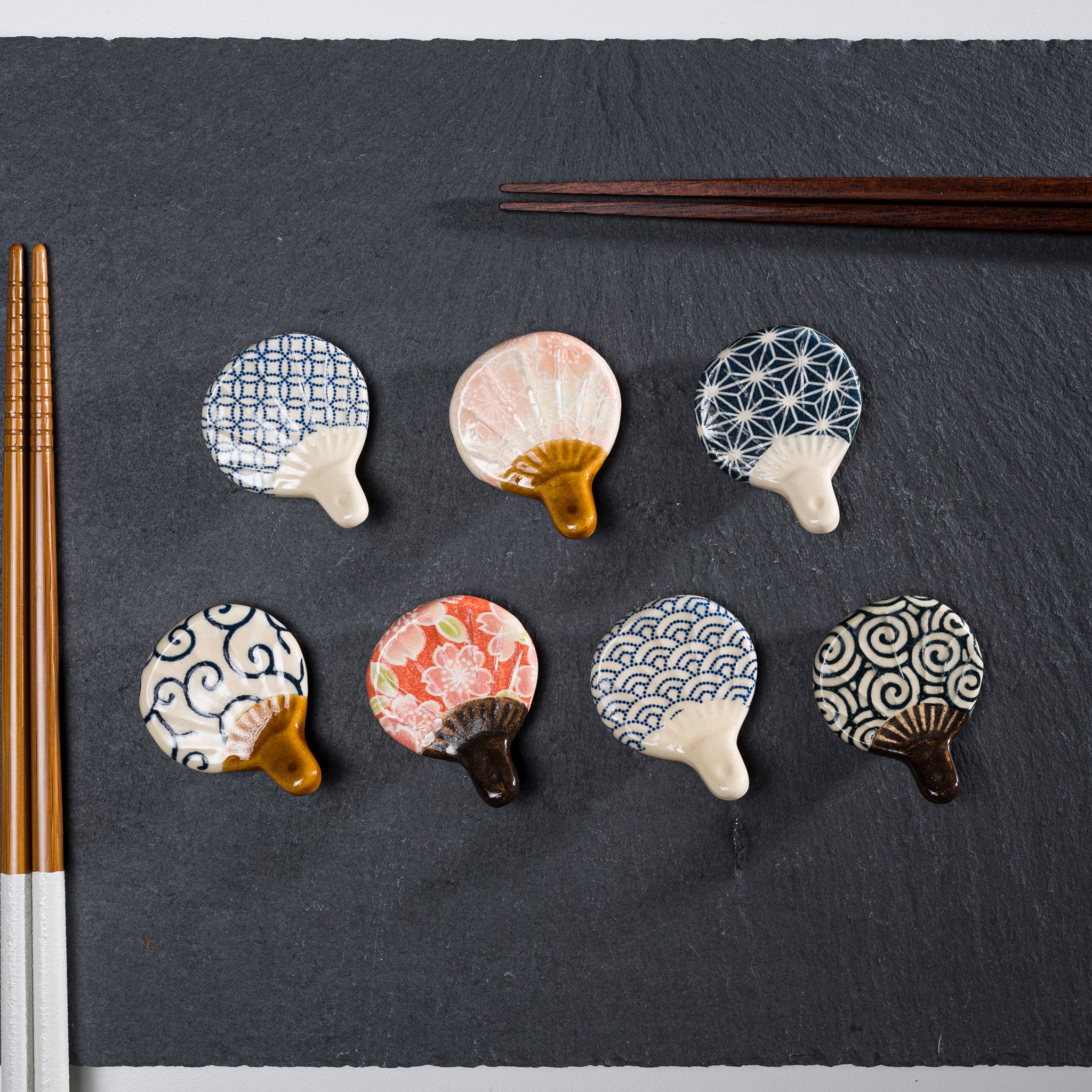 Japanese Fan Chopstick Rest - 7 Choices | Osara - Crafted In Japan ...