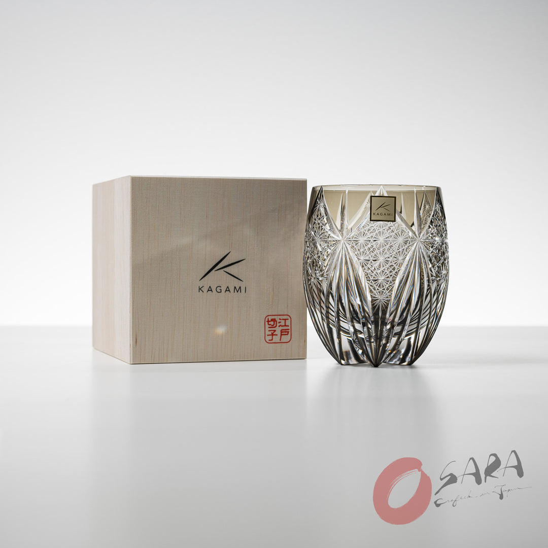 KAGAMI Crystal Round Whiskey Rock Glass - Subaru Black / 昴 – Osara ...