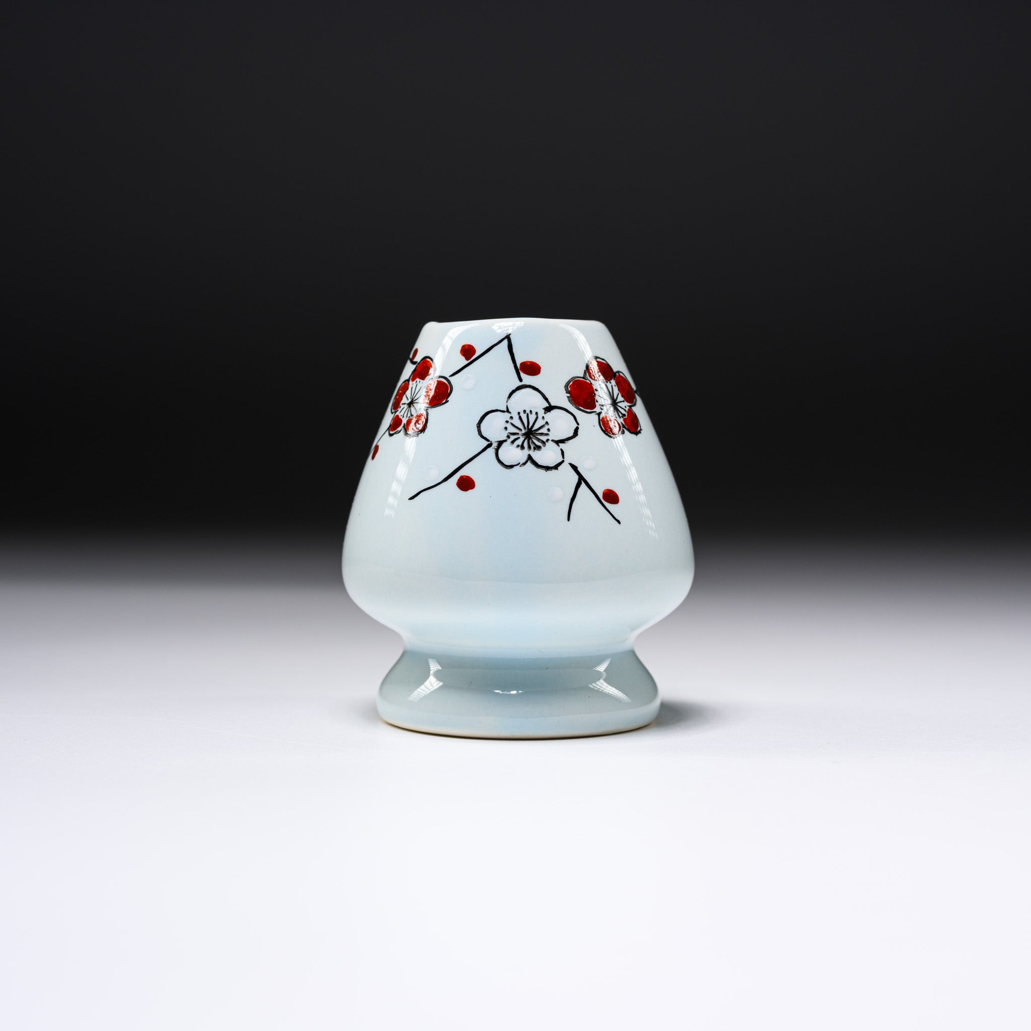 Kyo Kiyomizu Ware Matcha Whisk Stand - Red and White Plum / 茶筅立て ...