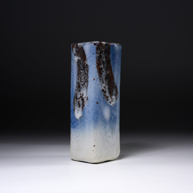 Ouji Kiln Blue Shino Vase with Wooden Box / 王子窯 青志野花入 – Osara Australia