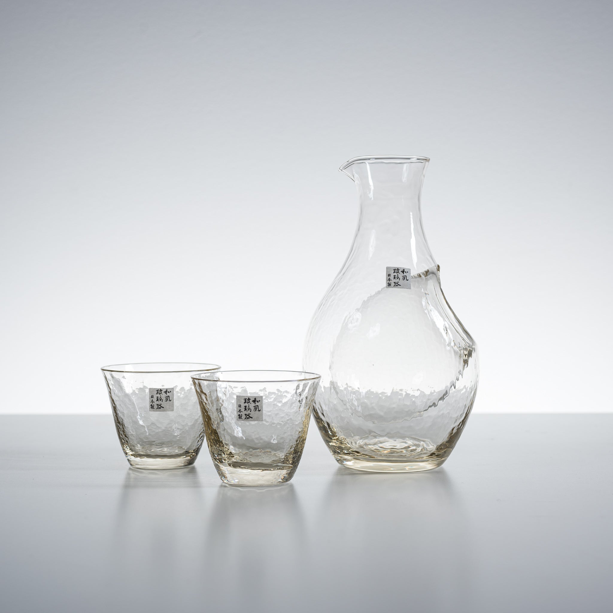 Amber Cold Pocket Sake Set - 1 Jug With 2 Sake Cups / 冷酒用 酒器セット – Osara ...
