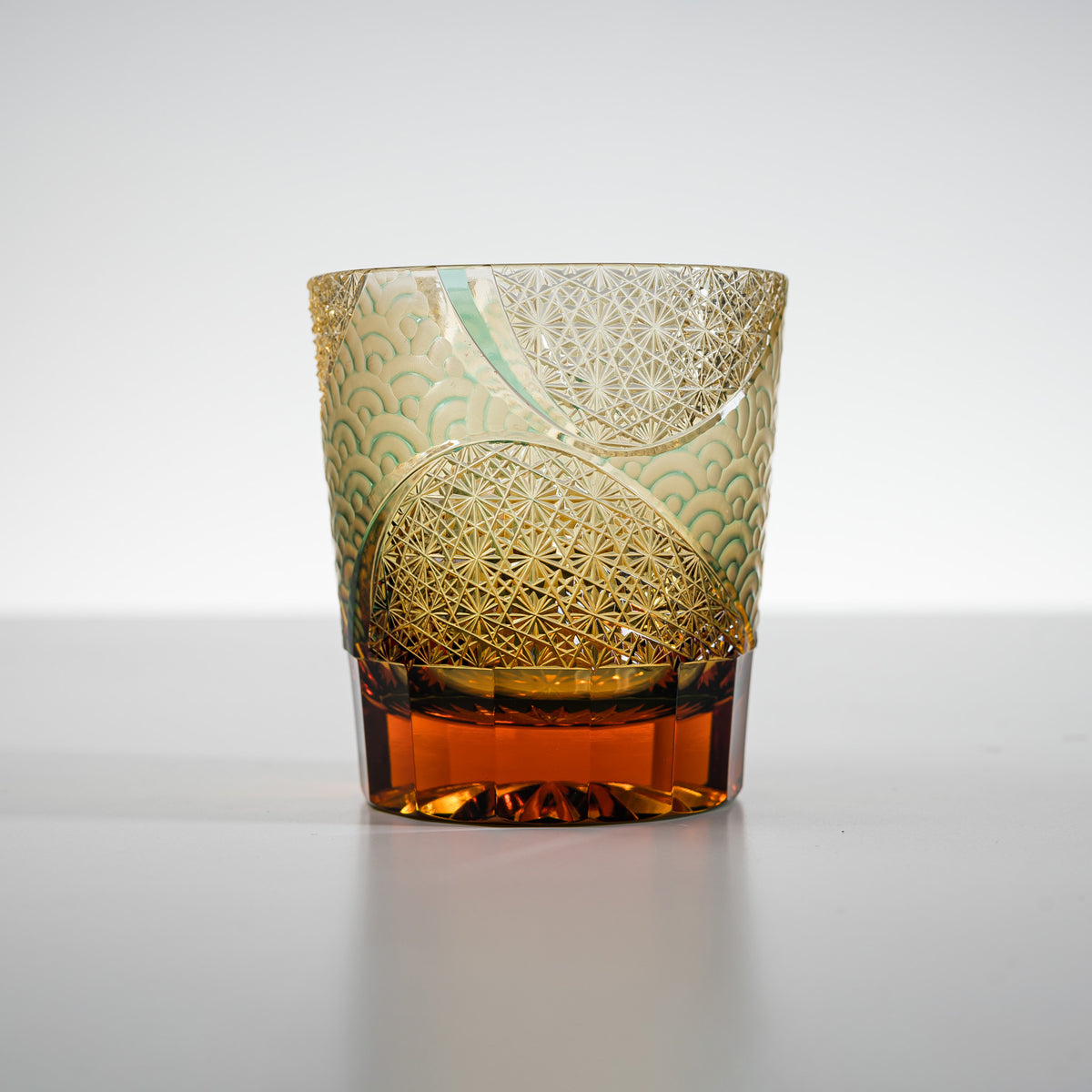 Yamada Glass - Crystal Glass Rock Glass - Wave - Amber Green – Osara ...