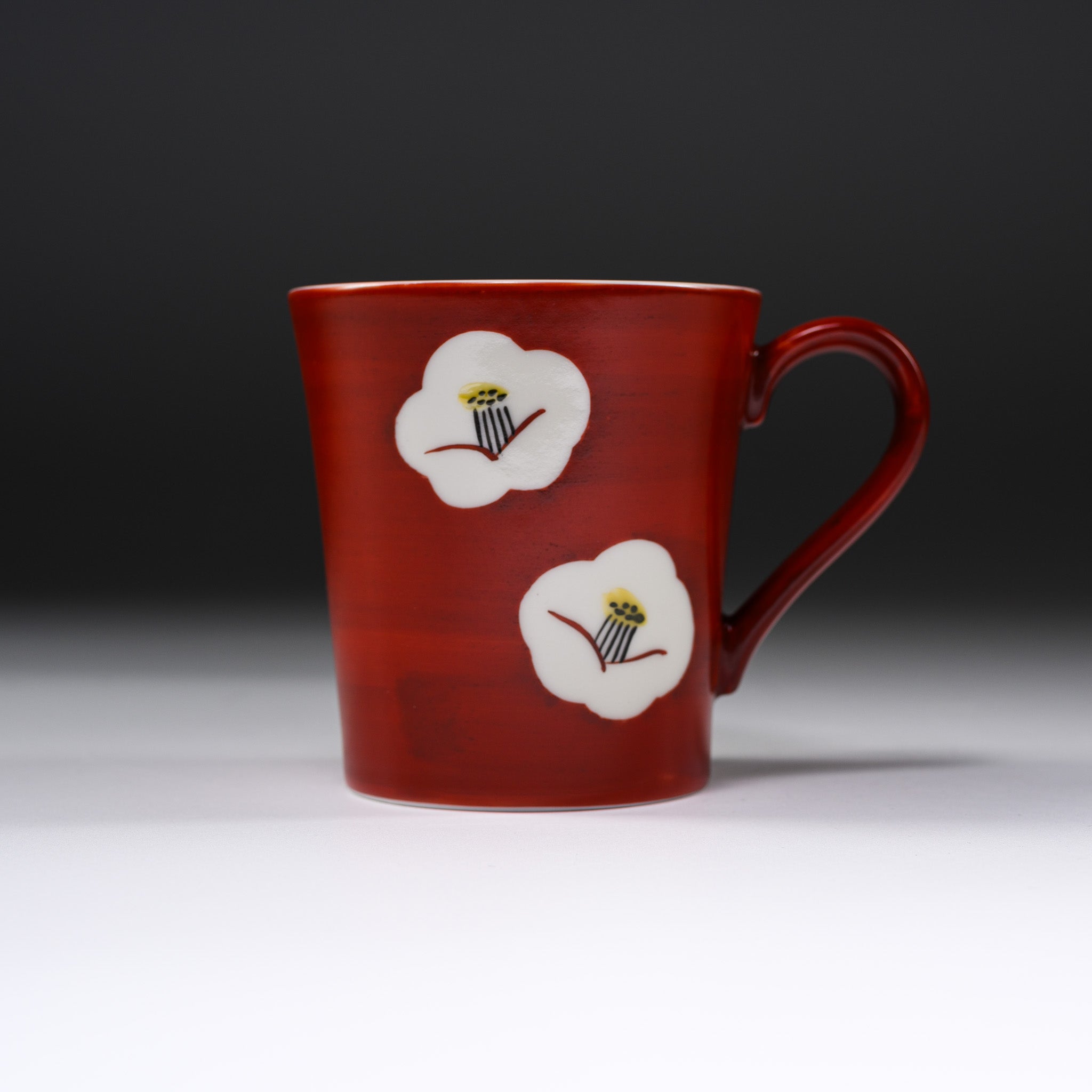 Zoho Kiln Mug Cup - Zoho's Red with White Camellia / 蔵珍窯 マグカップ – Osara ...