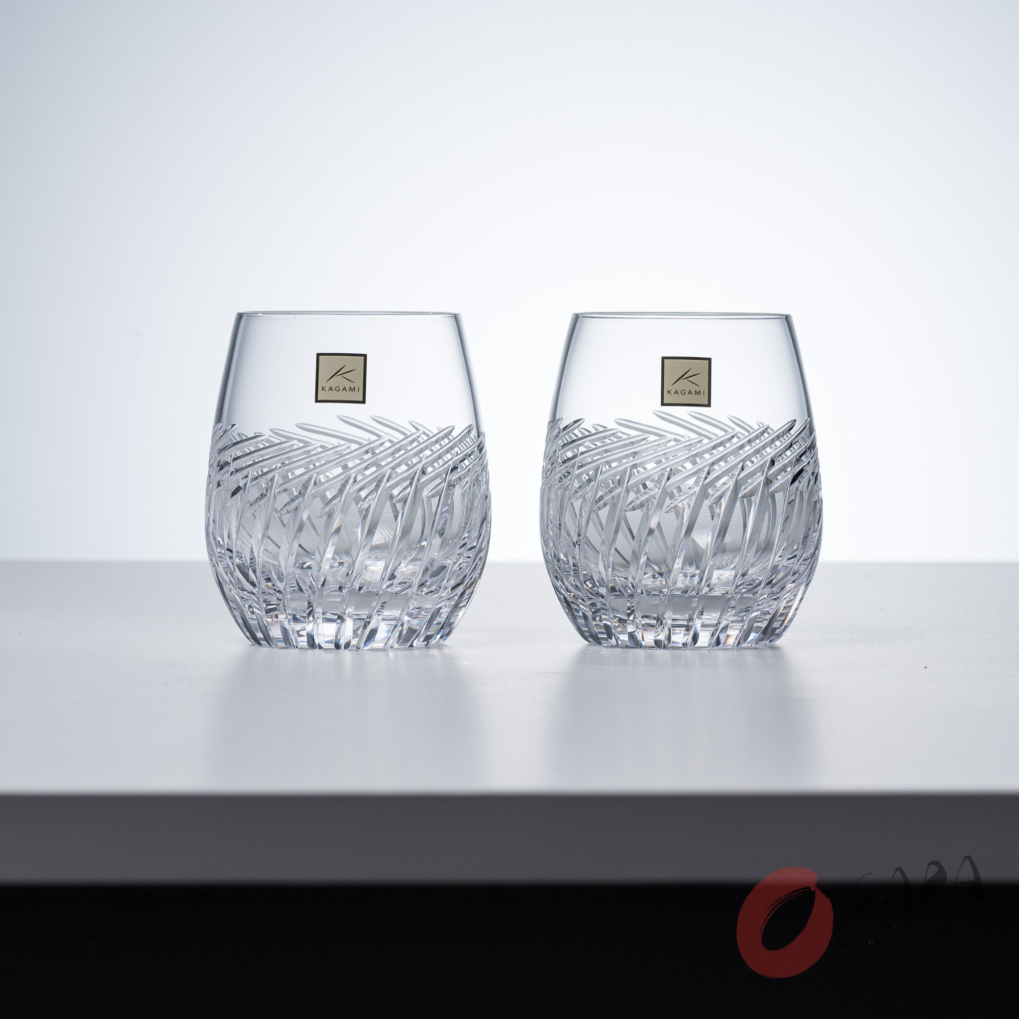 KAGAMI Crystal Japanese Handmade Pair Rock Glass - Wind - 250ml – Osara ...