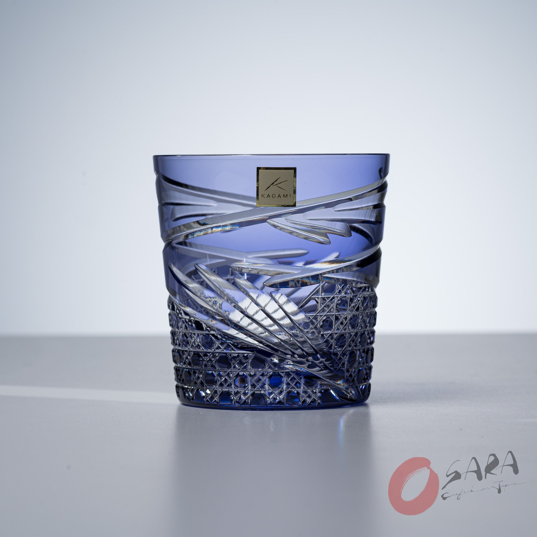 KAGAMI Crystal Edo-Kiriko Rock Glass - "Dance" Purple / 舞 – Osara Australia