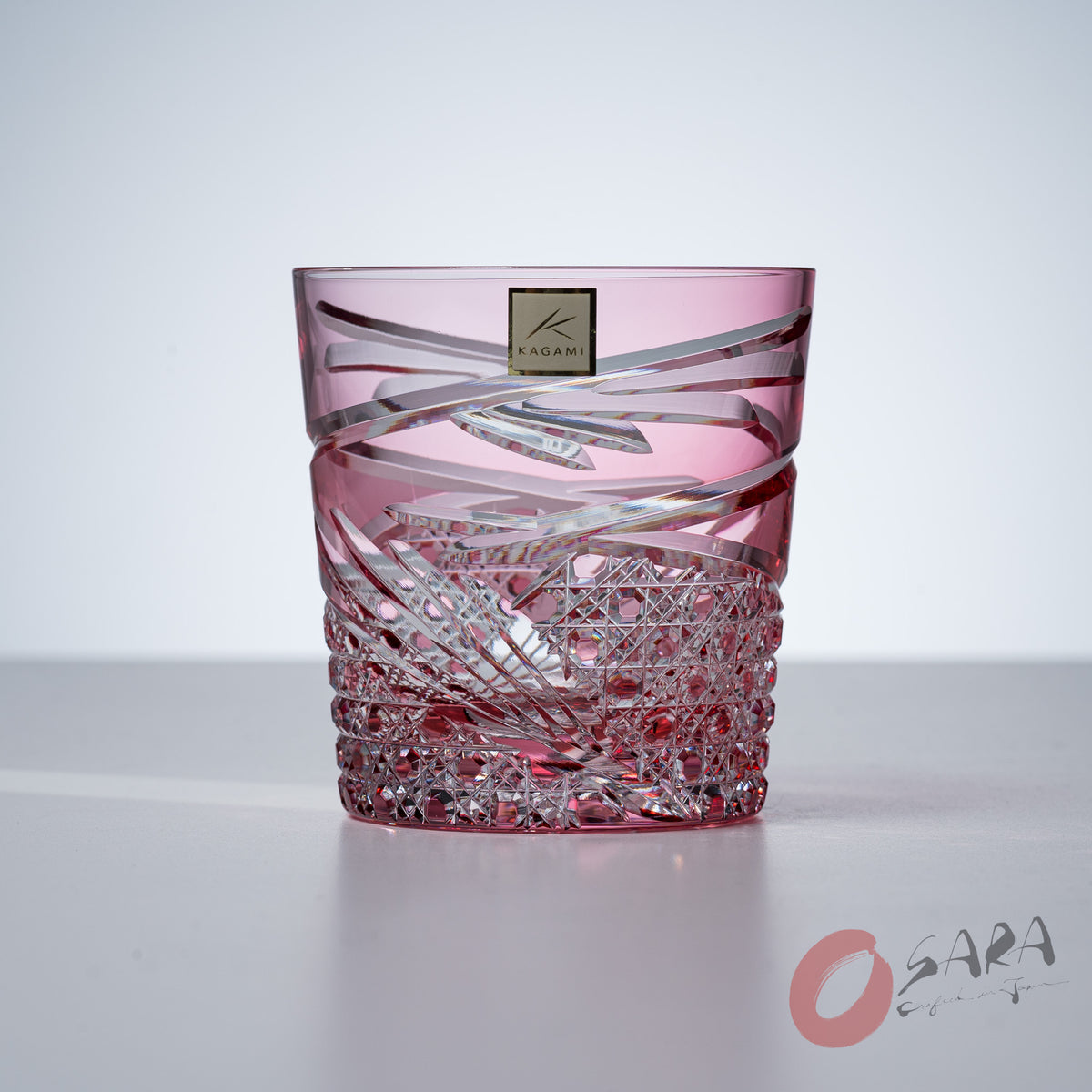 KAGAMI Crystal Edo-Kiriko Rock Glass - "Dance" Red / 舞 – Osara Australia