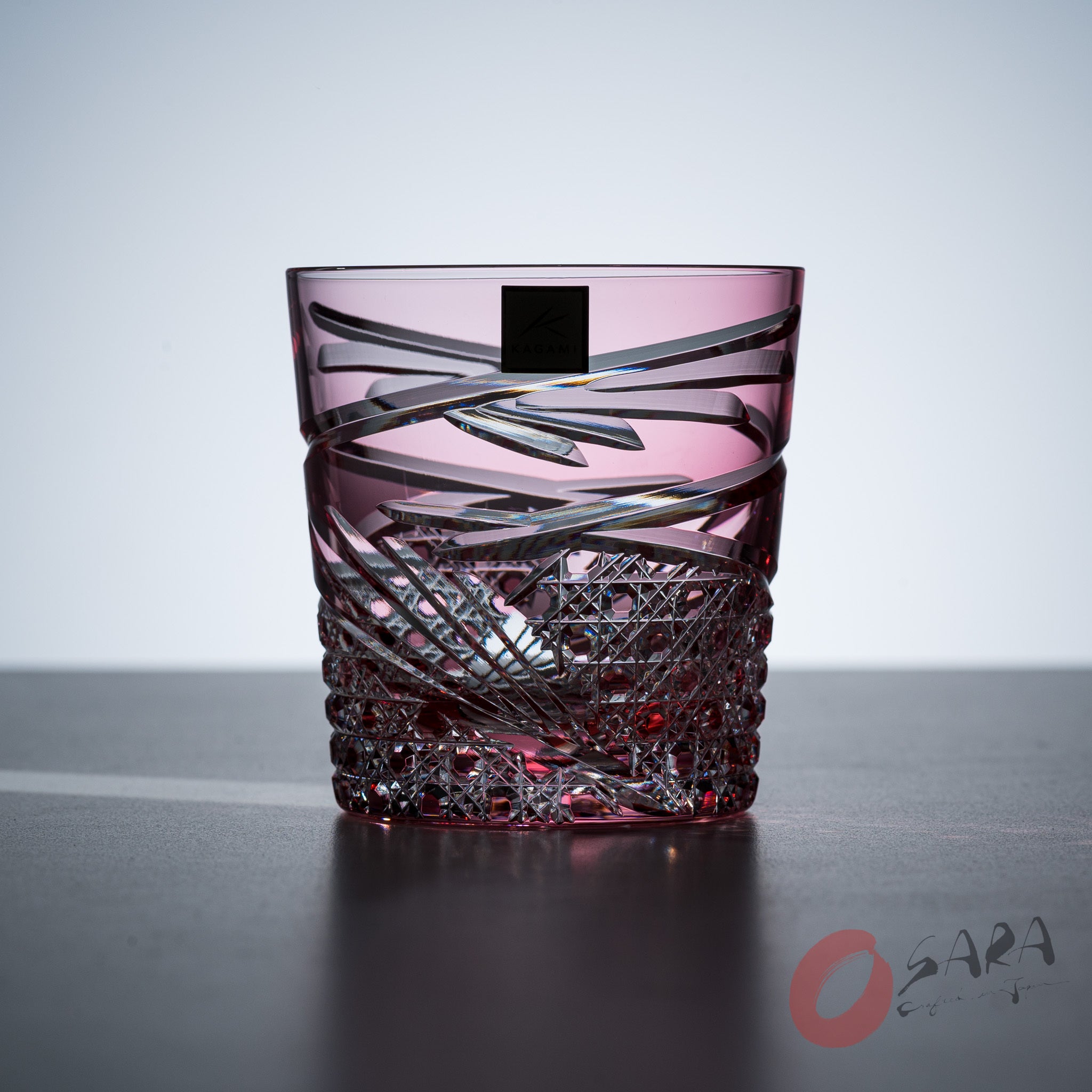 KAGAMI Crystal Edo-Kiriko Rock Glass - "Dance" Red / 舞 – Osara Australia