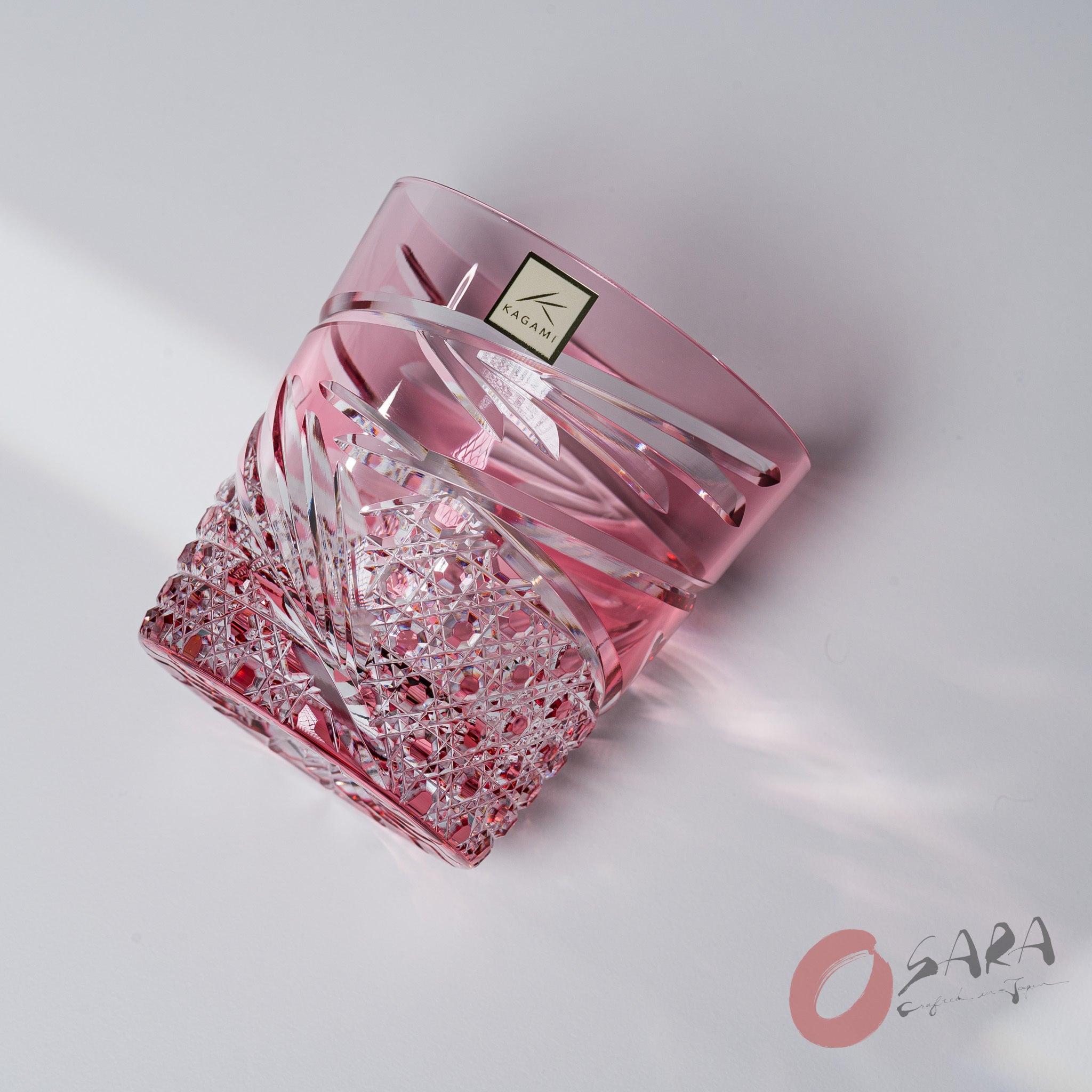 KAGAMI Crystal Edo-Kiriko Rock Glass - "Dance" Red / 舞 – Osara Australia