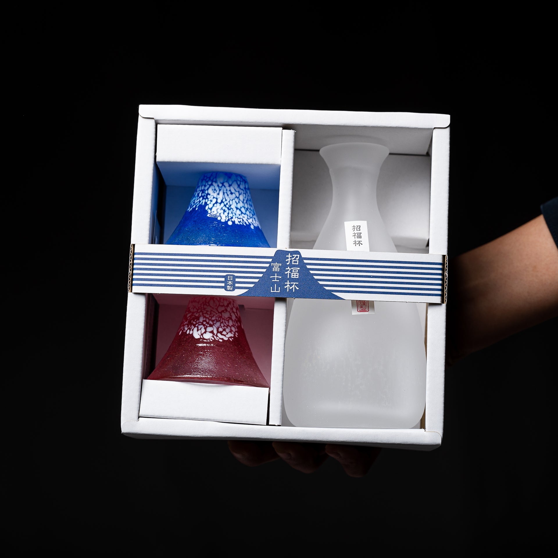 Mt Fuji Sake Set - 1 Jug With 2 Sake Cups | Made In Japan | Osara Australia