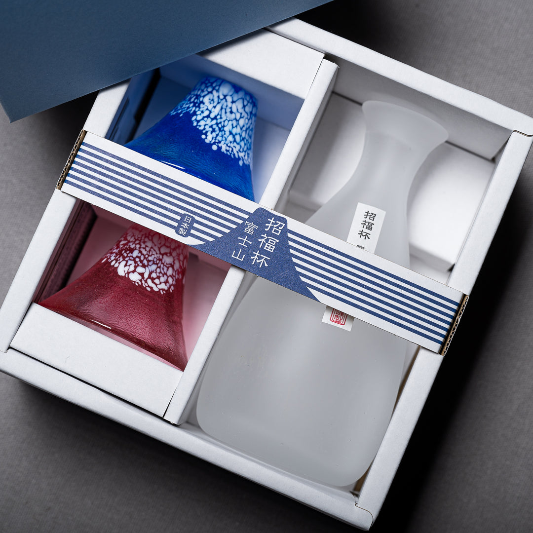 Mt Fuji Sake Set - 1 Jug With 2 Sake Cups | Made In Japan | Osara Australia